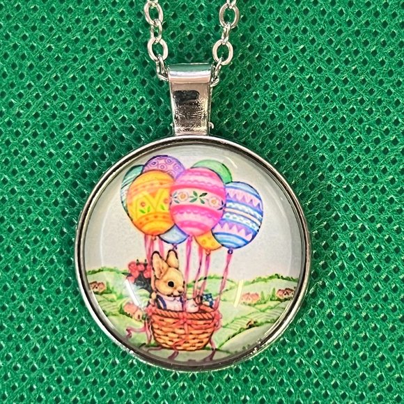 Handmade | Jewelry | Yellow Bunny Rabbit Riding In An Easter Egg Basket ...